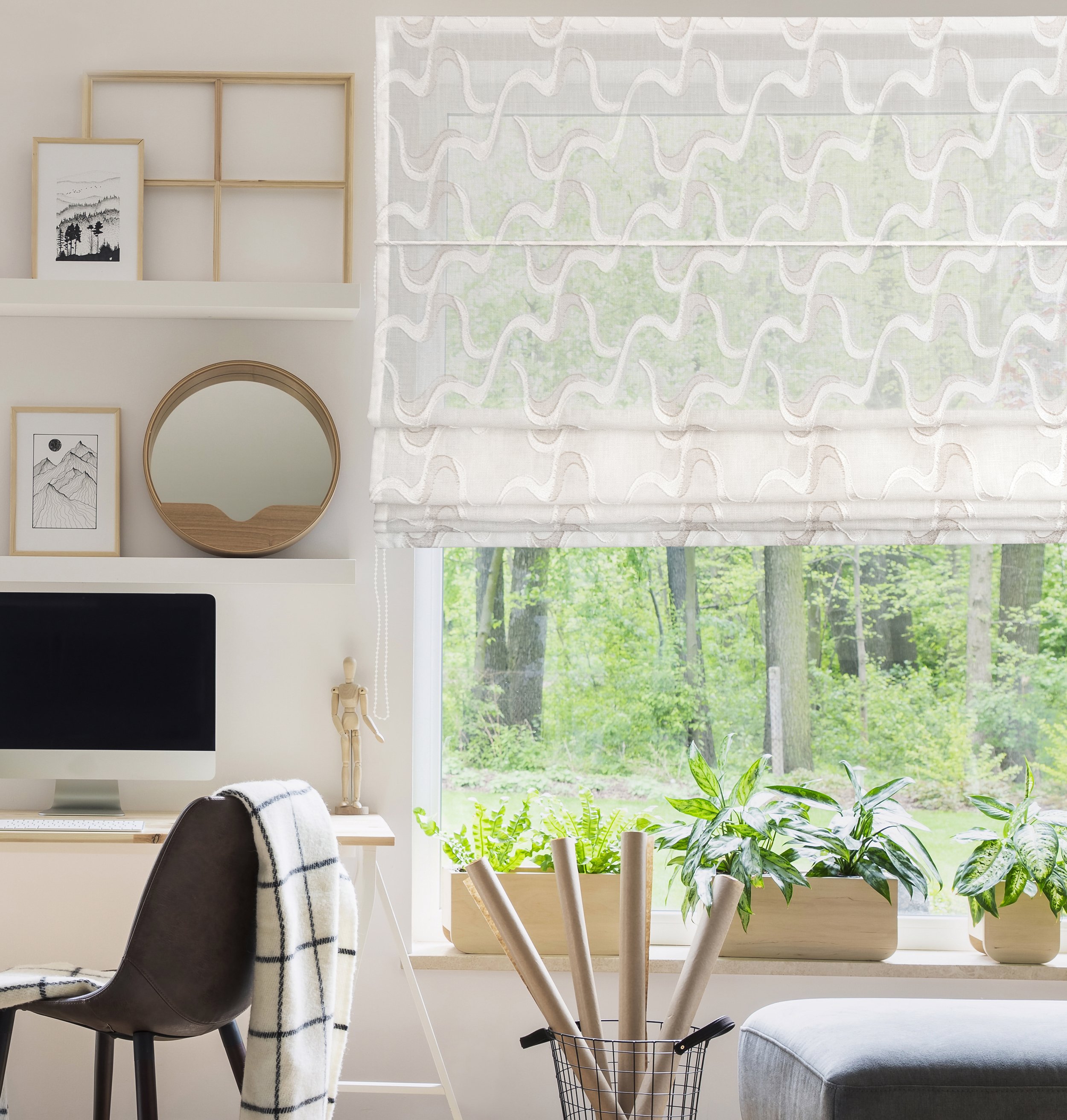 РИМСКАЯ ШТОРА LUX «Linart» бежевый, СШД 7500 556/003 | Shop-Delfa