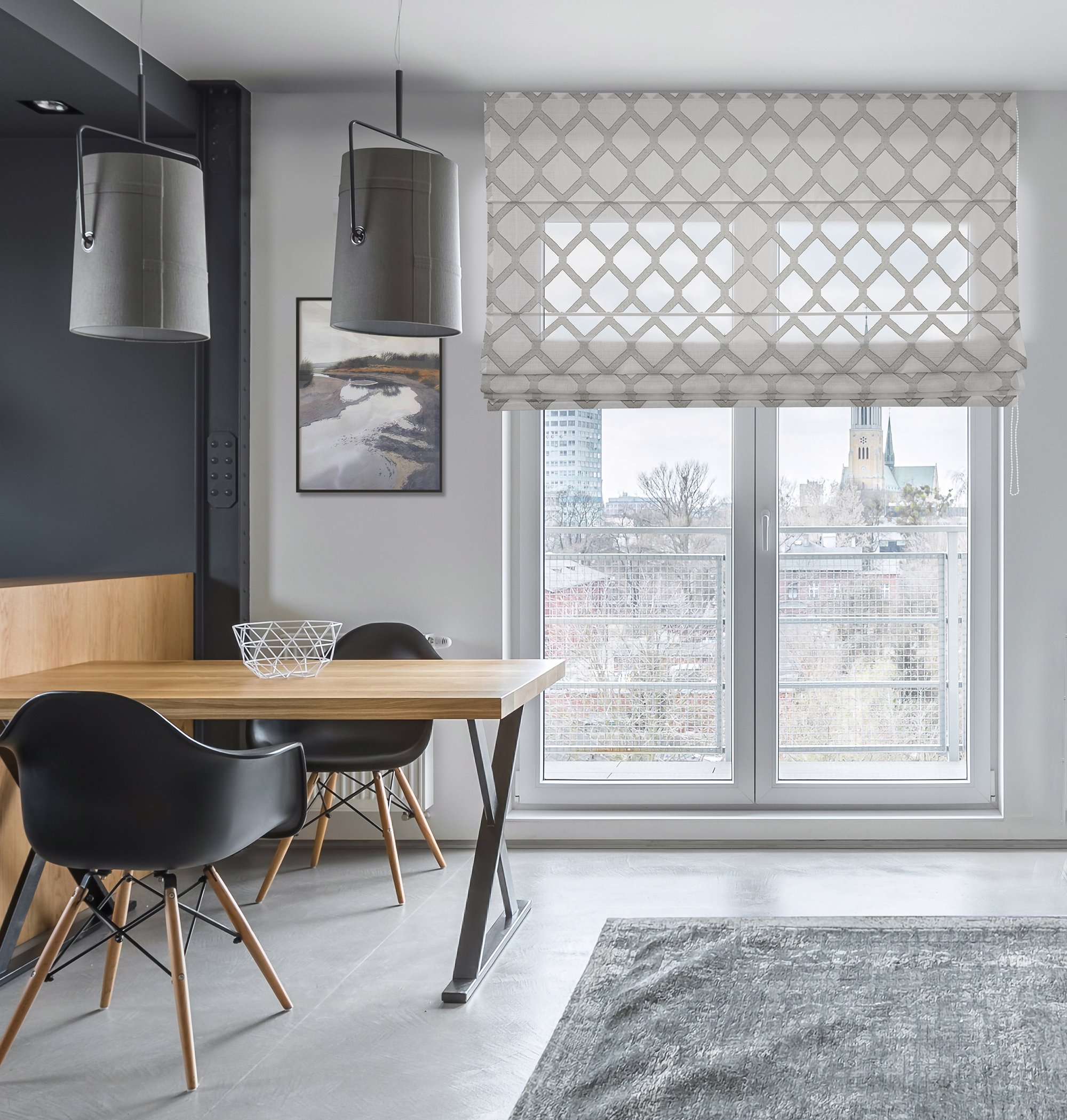 РИМСКАЯ ШТОРА МАКСИ ТЮЛЕВАЯ «Fantazi Vual 196» серый, СШД-02М 557/004 | Shop-Delfa